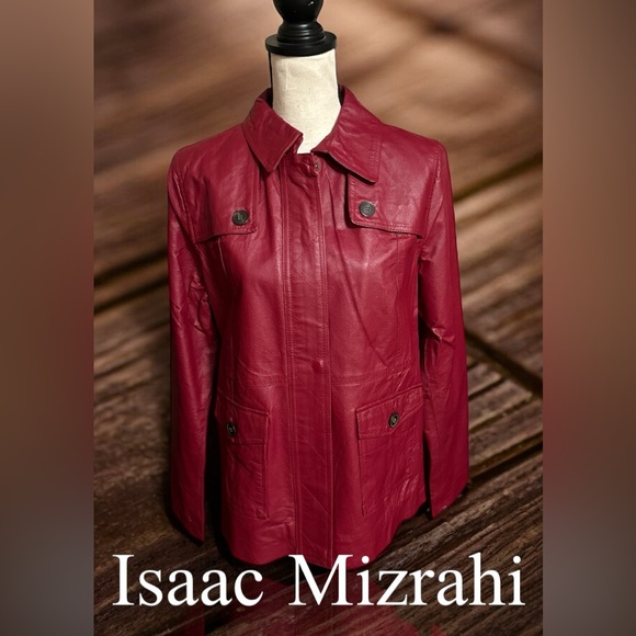 Isaac Mizrahi | Jackets & Coats | Classy Issac Mizrahi Red Leather ...